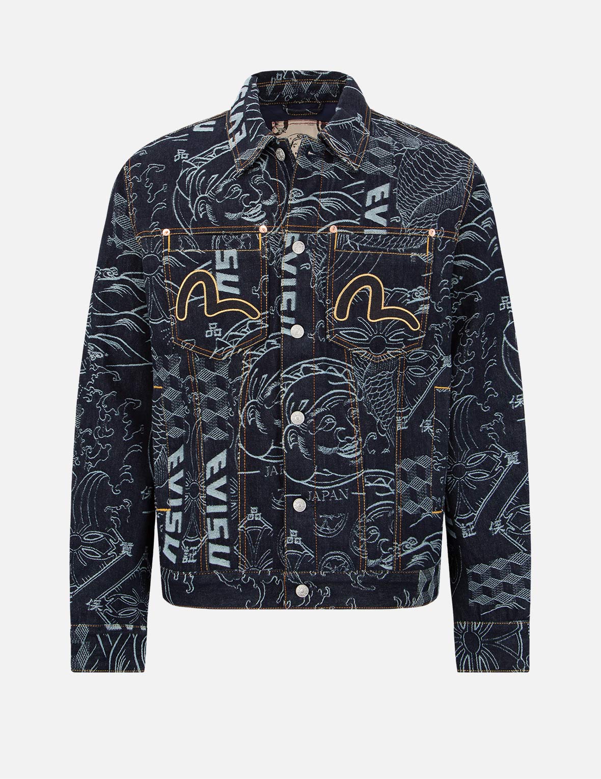 Allover Japanese Pattern Jacquard Denim Jacket – EVISU