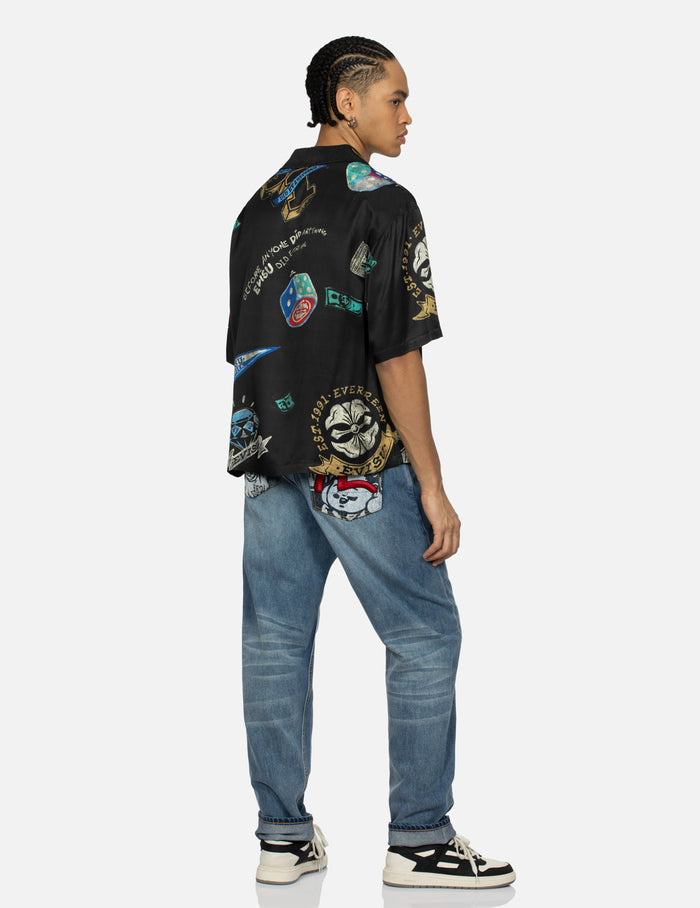 Playful Godhead Print and Seagull Embroidery 3D Fit Jeans – EVISU